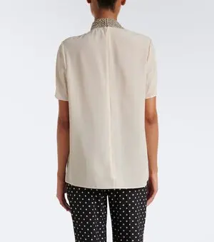 Valentino Garavani Embellished Silk Crêpe De Chine Top