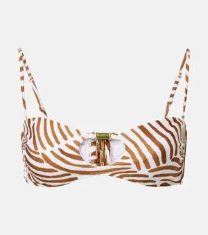 VIX PAULA HERMANNY Printed Bandeau Bikini Top