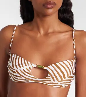 VIX PAULA HERMANNY Printed Bandeau Bikini Top