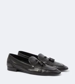 THE ROW Caden Leather Loafers - Black