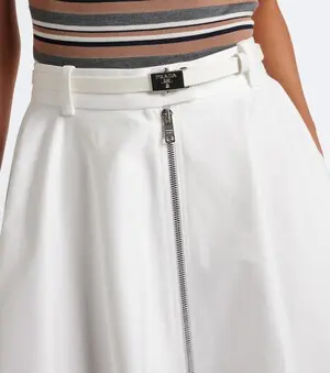 Prada Belted Cotton Midi Skirt