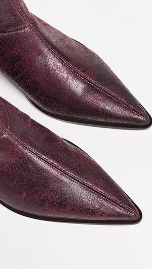 Tibi Leo Faux Leather Boots - Wine