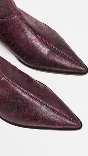Tibi Leo Faux Leather Boots - Wine