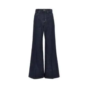 Max Mara Cotton Denim Wide-leg Jeans - Blue