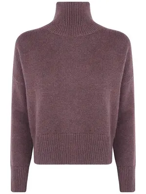 KUJTEN Sweater Turtleneck "ulla Crop - Brown