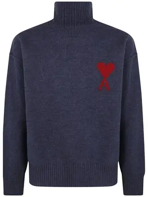 AMI Paris Sweater Funnel Neck "quota De Coeur