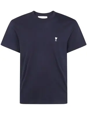 AMI Paris T-shirt Contrast "quota De Coeur - Black