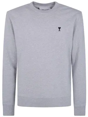 AMI Paris Sweatshirt With Contrast "quota De Coeur - Gray
