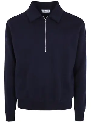 JIL SANDER Sweatshirt Crew Neck Long Sleeves 'embroidered - Blue