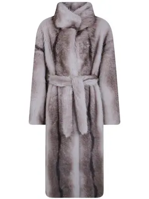 THE FRANKIE SHOP Ravello Faux Fur Coat - Gray
