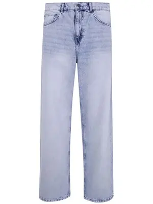 LES DEUX Jeans Straight Leg "roi Bleached Denim - Blue