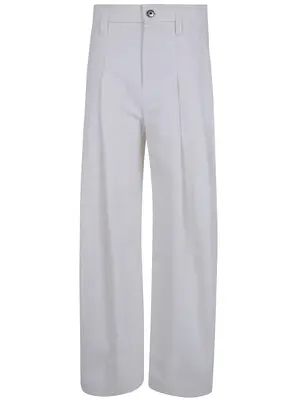 Brunello Cucinelli Cotton Wide Leg Pleated Trousers