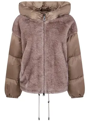 BETTA CORRADI Hooded Fur And Quilted Coat