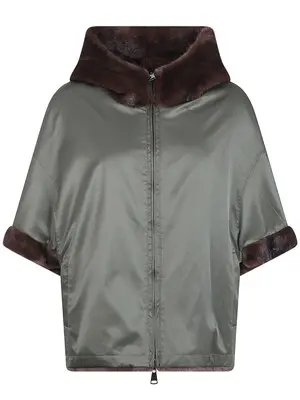 BETTA CORRADI Hooded Zip-up Cape