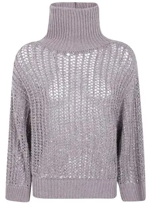 D.exterior Sweater Short Sleeves "crystals - Brown