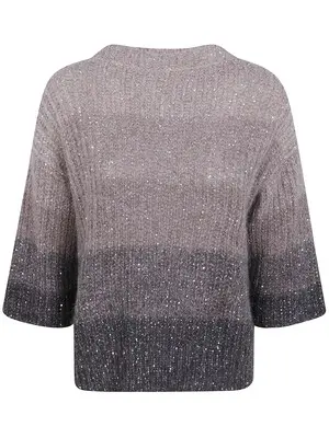 D.exterior Sweater Short Sleeves "crystals Degrade - Brown