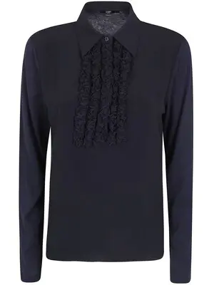 Seventy Cotton Modal Ruffle Neck Sweater