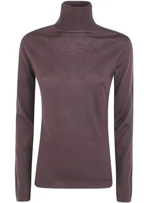 D.exterior Sweater Basic Merino Turtle Neck - Brown