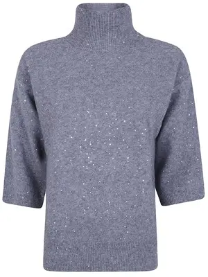Seventy Sweater With Pailletes "mock Neck