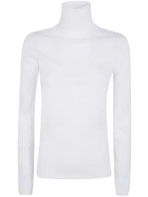 D.exterior Sweater Merino Wool "basic Merino Turtle Neck - White