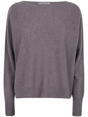 D.exterior Sweater Round Neck "63115 12vis Milk - Brown