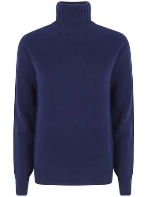 DRUMOHR Sweater Wool "turtle Neck - Blue
