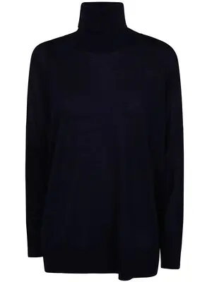 LABORATORIO Sweater High Neck "oversize High Neck Pulllover - Blue