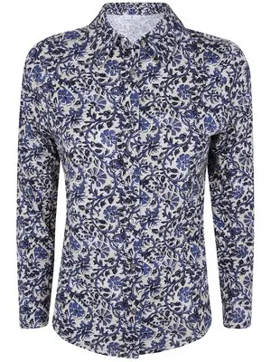 WHYCI Shirt Floral Print "navy - Blue