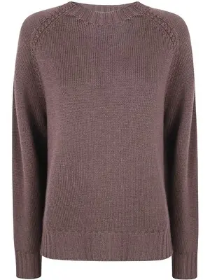 Rossopuro Sweater Long Sleeved Round Neck - Brown