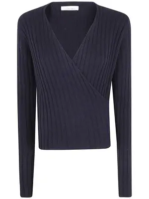 Liviana Conti Cashmere Blend Ribbed Wrap Sweater