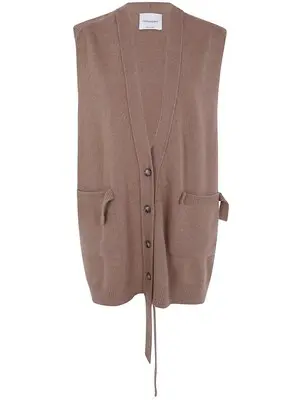 LABORATORIO Gilet Long Buttoned "cinnamon - Brown