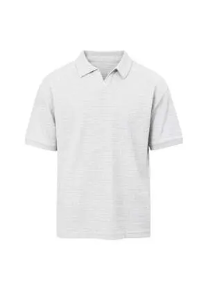VAYLA Open Collar Fine Knit Polo Shirt - Grey