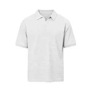 VAYLA Open Collar Fine Knit Polo Shirt - Grey