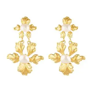 STEPHANIE BROWNE AUSTRALIA Miss Orchid Road Pearl Earrings - Gold