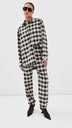 Attico Long Check Balloon Pants