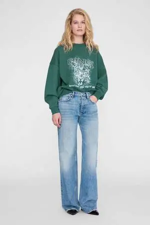 ANINE BING ANINE BING Oversized Graphic Sweatshirt Deep Emerald