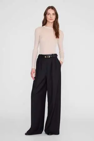 ANINE BING Tiana Sweater Refined Long-sleeve Knit - Ecru