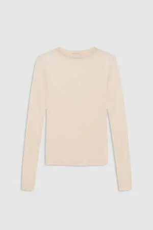 ANINE BING Tiana Sweater Refined Long-sleeve Knit - Ecru