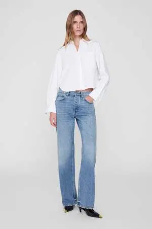 ANINE BING Scott Cropped Shirt
