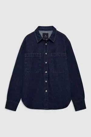 ANINE BING Samy Denim Shirt - Unwashed Blue