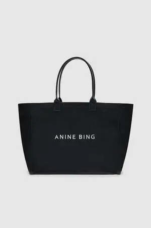 ANINE BING Leo Coated Canvas Tote Bag - Black