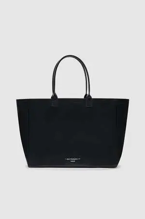 ANINE BING Leo Coated Canvas Tote Bag - Black