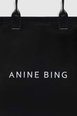 ANINE BING Leo Coated Canvas Tote Bag - Black