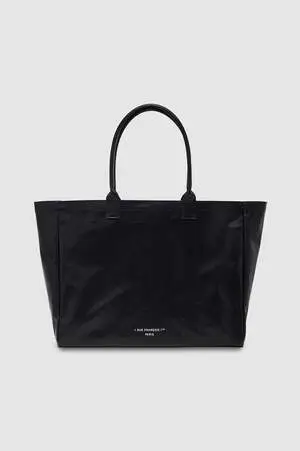 ANINE BING Leo Coated Canvas Tote Bag - Black