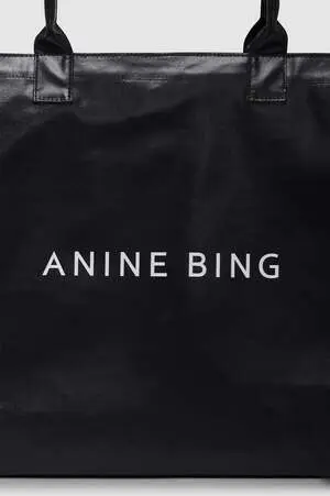 ANINE BING Leo Coated Canvas Tote Bag - Black