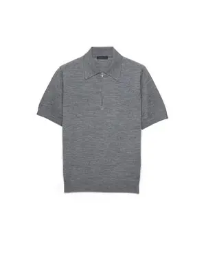 Prada Superfine Wool Polo Shirt - Grey