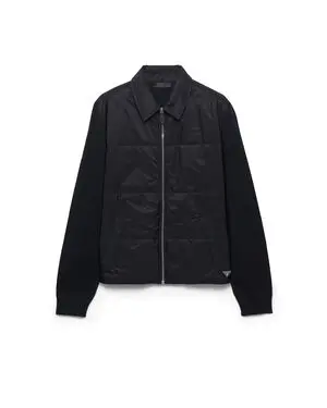 Prada Wool And Re-nylon Gabardine Cardigan - Black