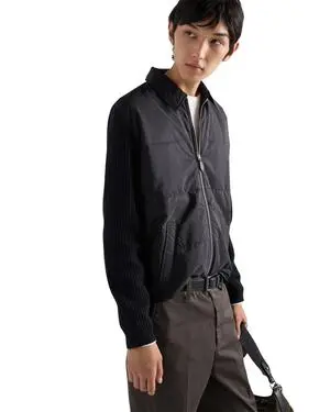 Prada Wool And Re-nylon Gabardine Cardigan