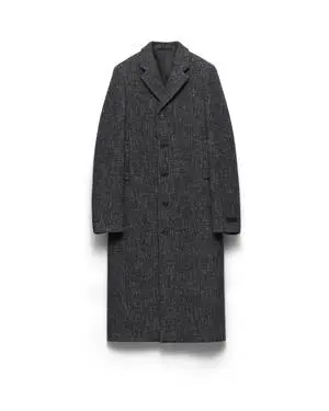 Prada Single-breasted Wool Blend Coat - Grey