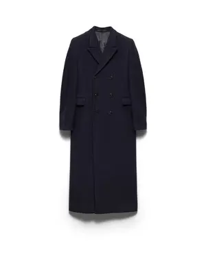 Prada Double-breasted Wool Coat - Blue